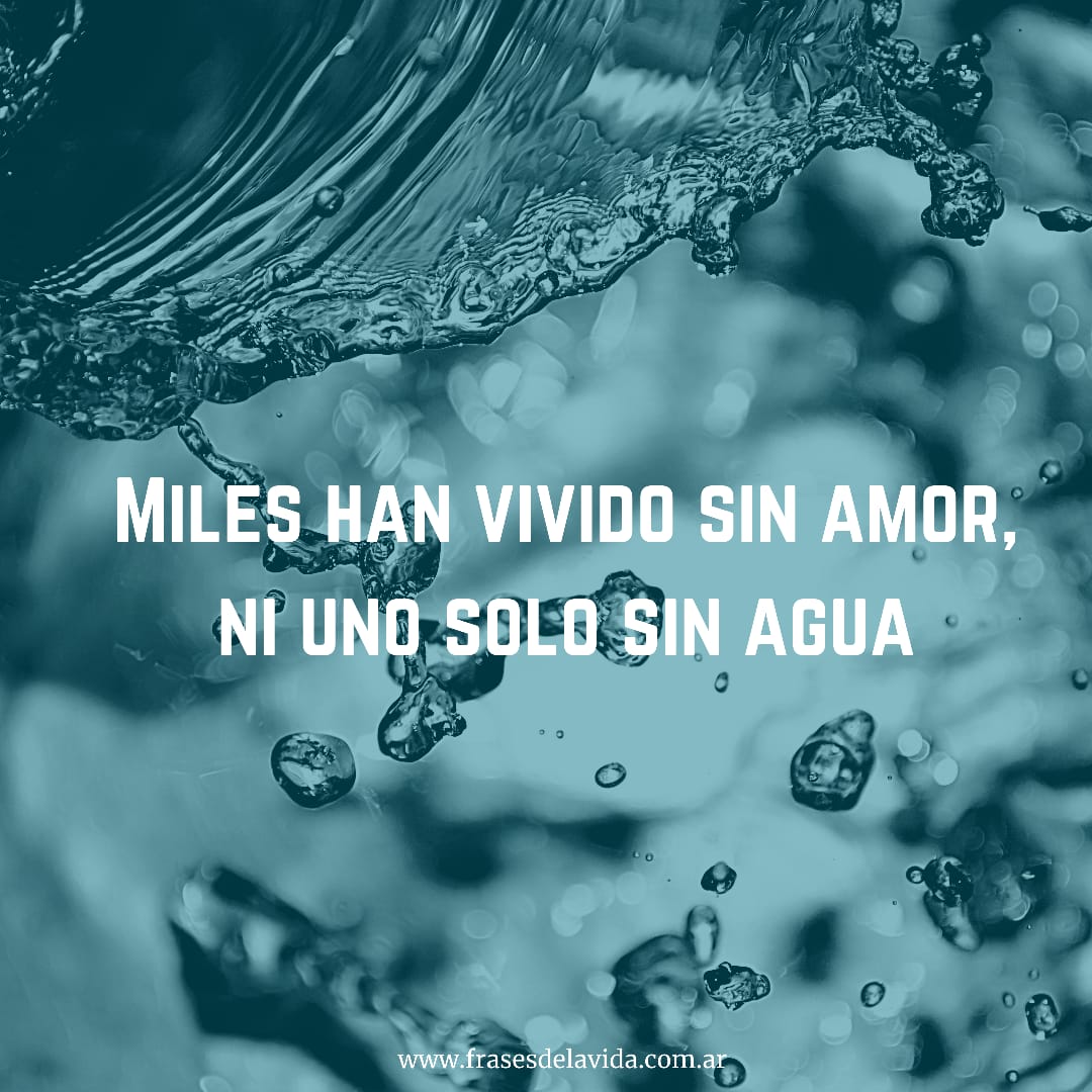 Miles han vivido sin amor, ni un solo sin agua. - Frases de la vida