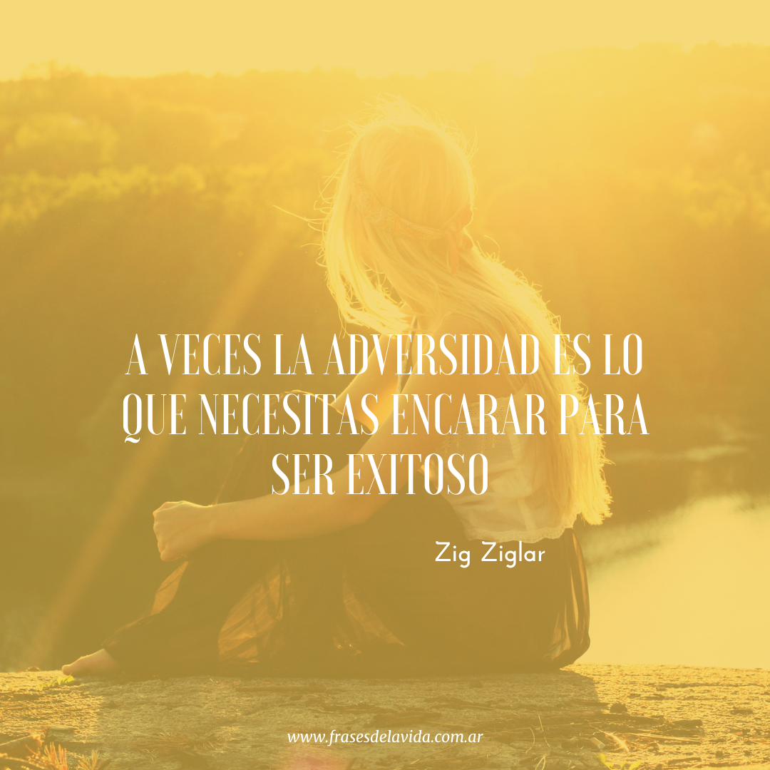 A veces la adversidad es lo que necesitas encarar para ser exitoso ...