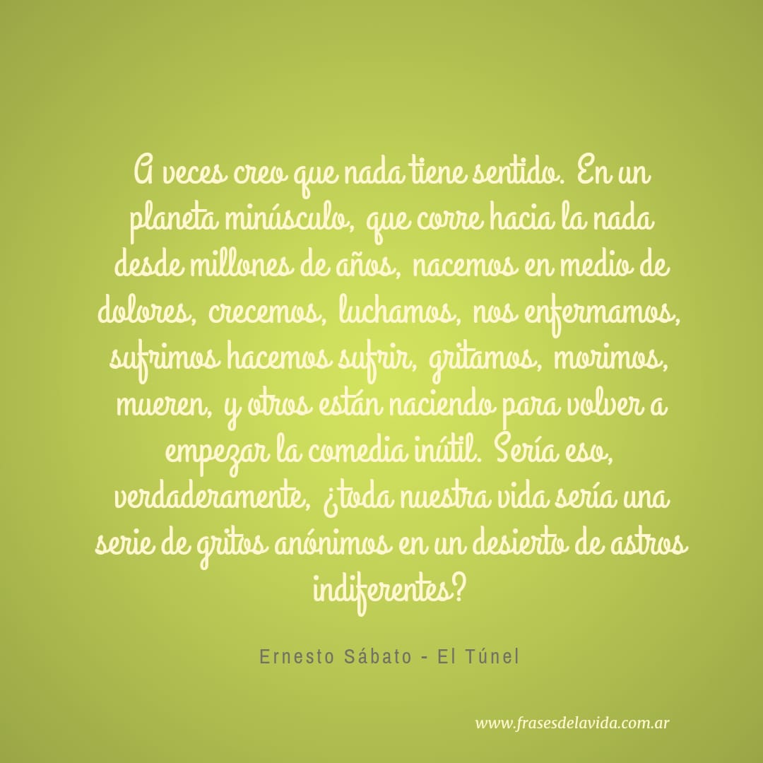 A veces creo que nada tiene sentido - Frases de la vida